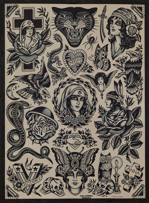 HAND PAINTED TATTOO FLASH – Tattoo Dream
